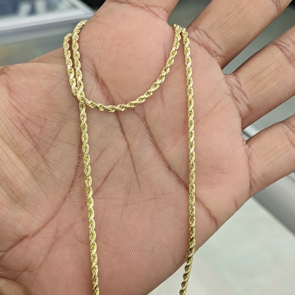 Unbrand | Jewelry | Kt Real Gold Rope Chain 2mm 20 Inches | Poshmark